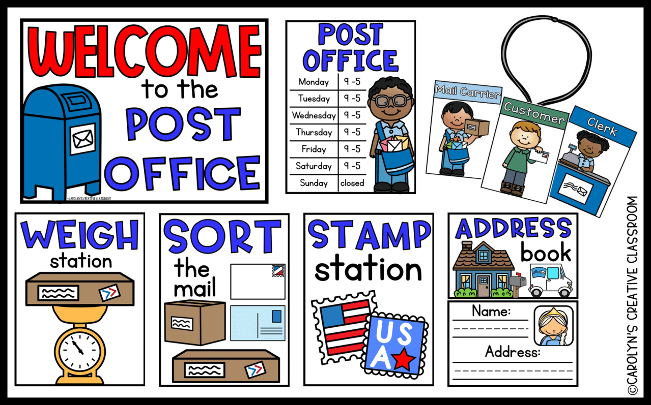 Free Printable Post Office Dramatic Play