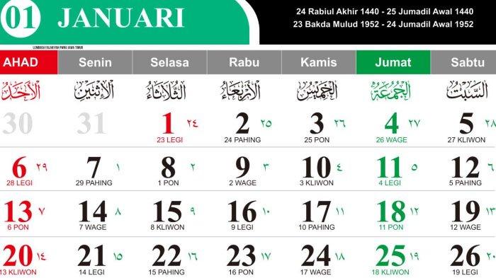 Kalender Islam 2019 Lengkap Kalender 2019 Juni Jawa Lengkap Hari