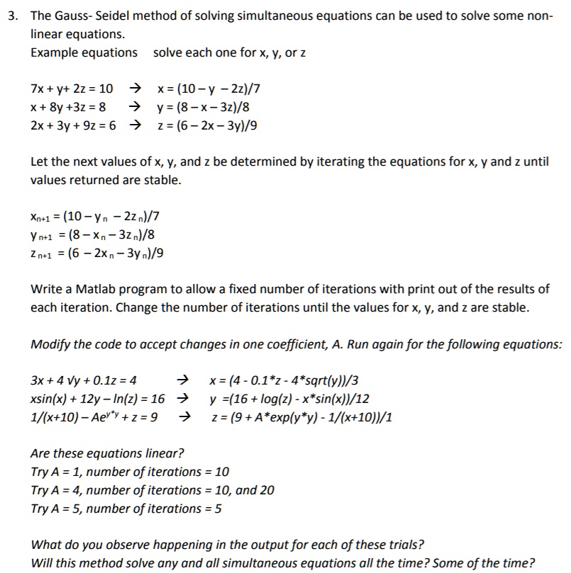 How To Solve Non Linear Simultaneous Equations In Matlab Tessshebaylo