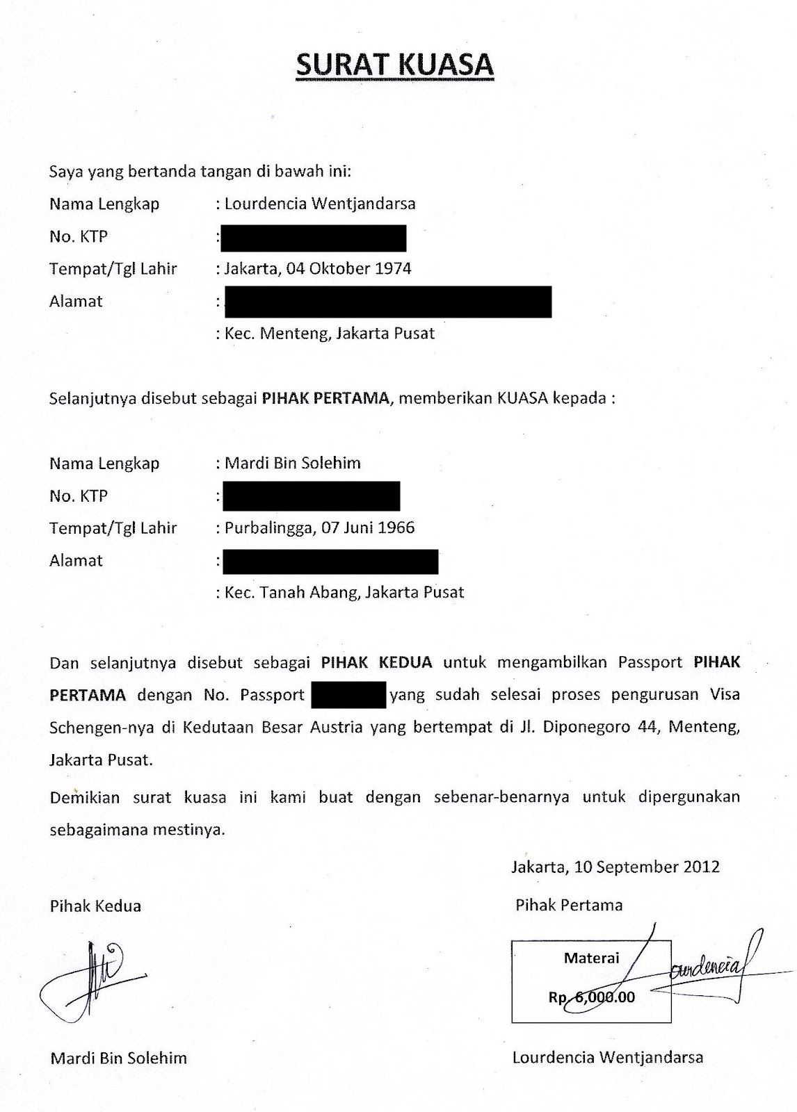 Contoh Surat Memberi Kuasa Kepada Wakil Surat Wakil Saj Pdf Malcolm