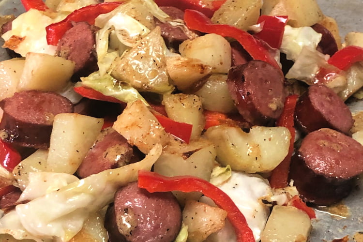 Sausage Potato And Cabbage Sheet Pan Meal Chef Alli