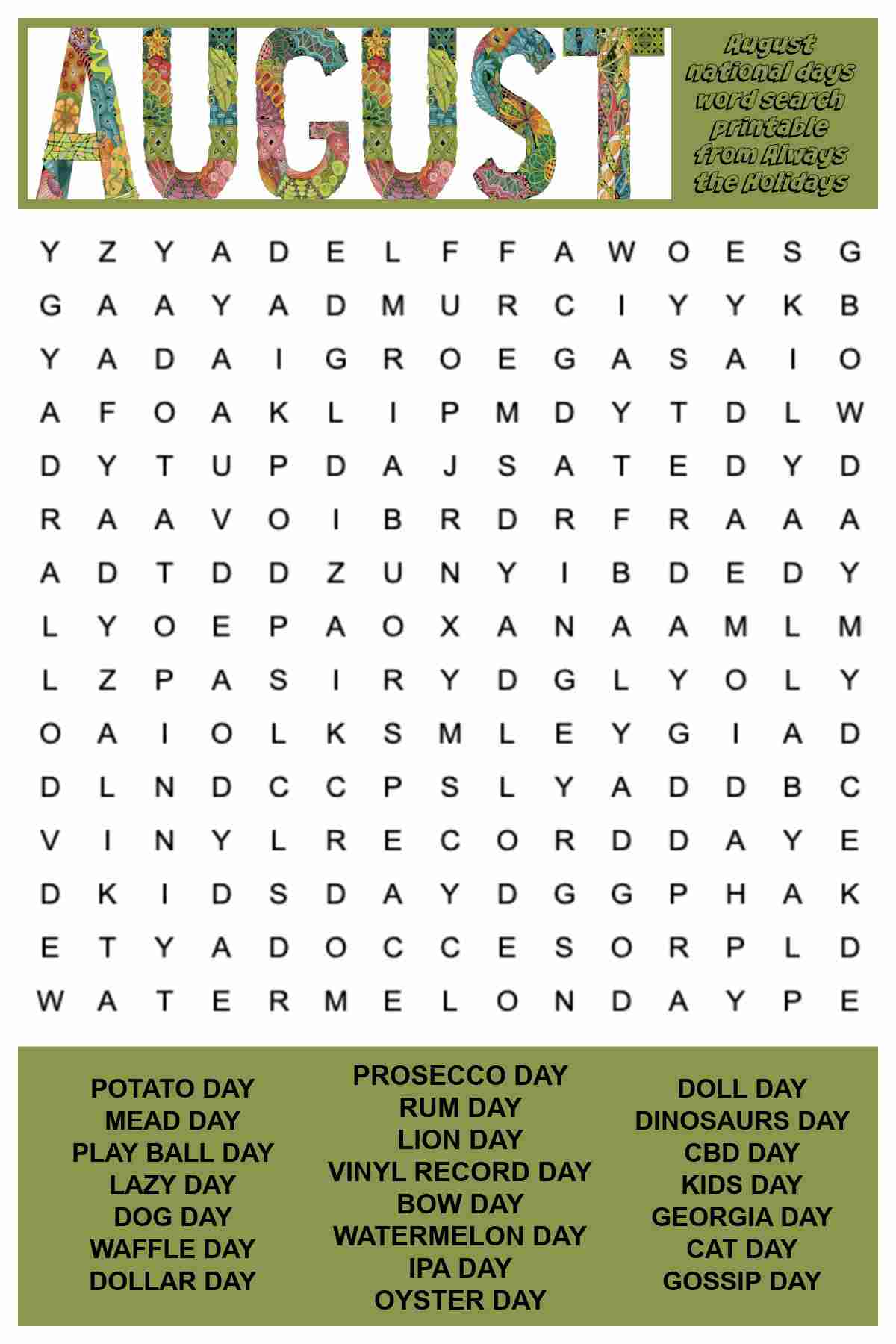 June Word Search Monster Word Search Free Printable June Word Search