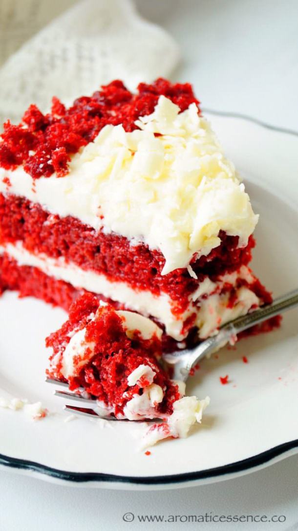 Eggless Red Velvet Cake With Cream Cheese Frosting Aromatic Essence