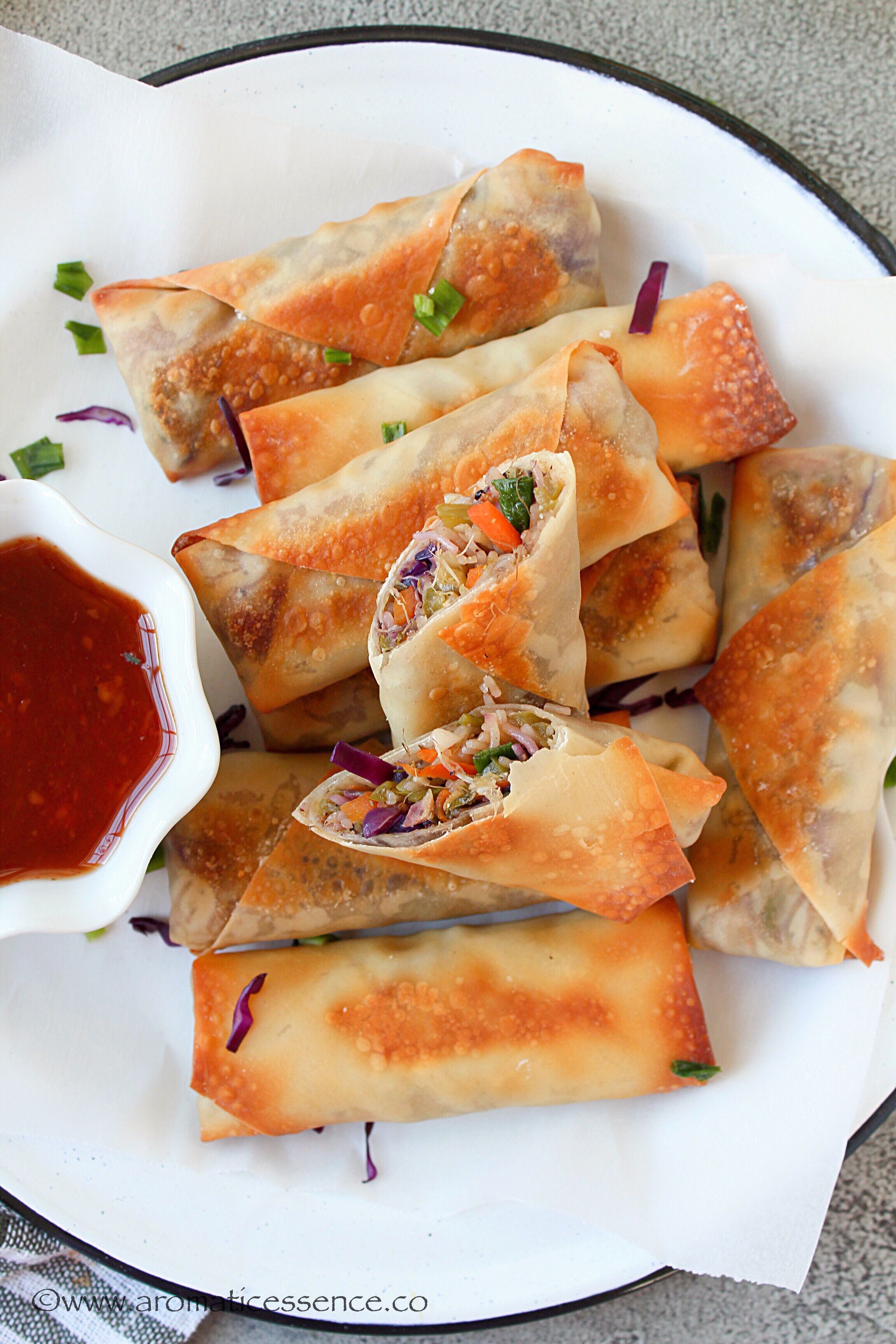 Veggie Spring Rolls Recipe Baked Chinese Vegetable Spring Roll