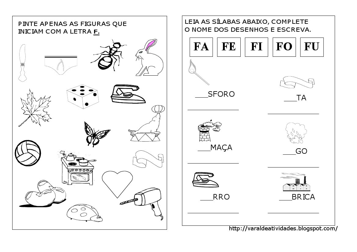 Atividades Com A Letra F EducaÇÃo Infantil