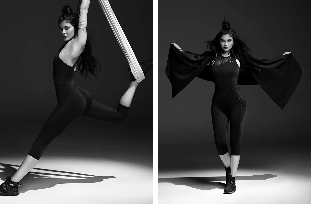 Feelfreeartz Kylie Jenner Flexes Pumas Fierce Strap Swan In New Campaign