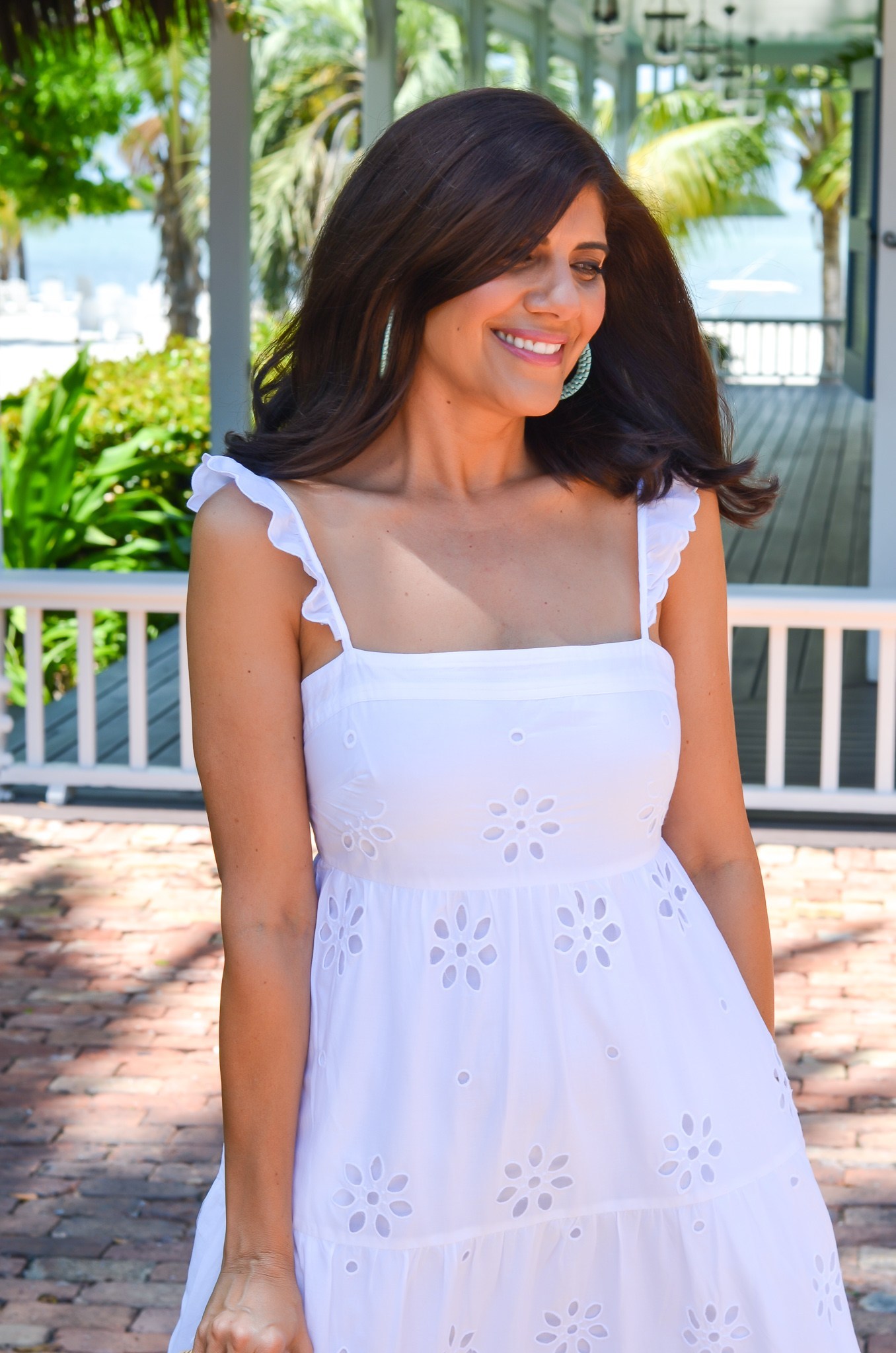 A White Eyelet Maxi Dress For Summer Beautifully Seaside