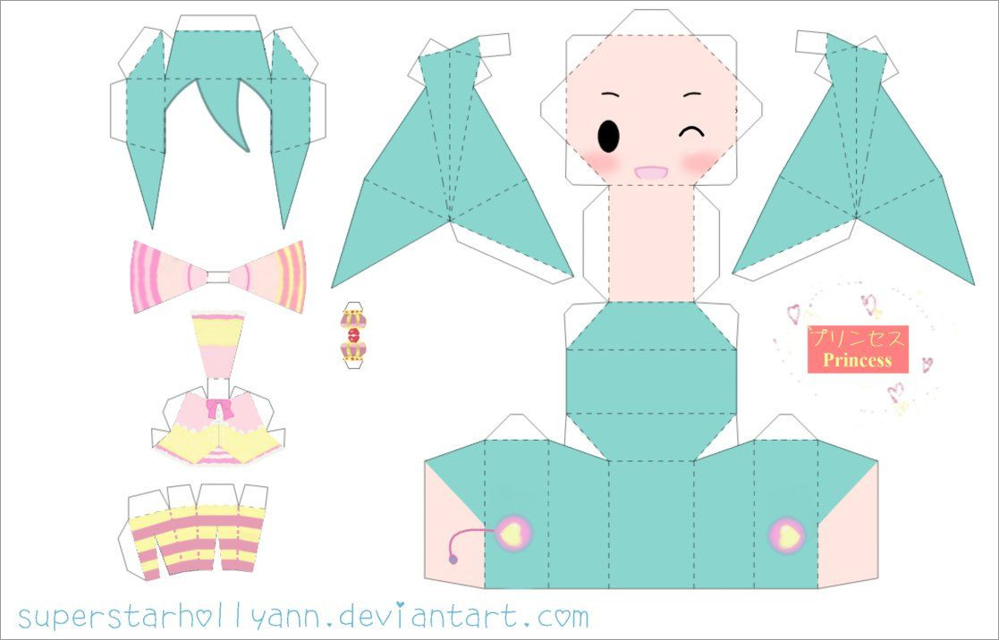 Chibi Hatsune Miku Papercraft By Hoshiterasu On Devia