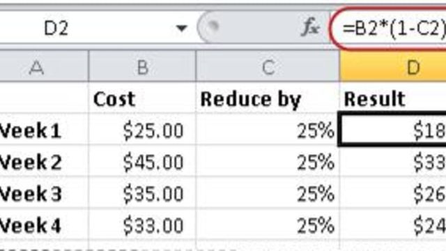 Rumus Pengurangan Persen Dalam Excel Cara Menghitung Persen Di Excel