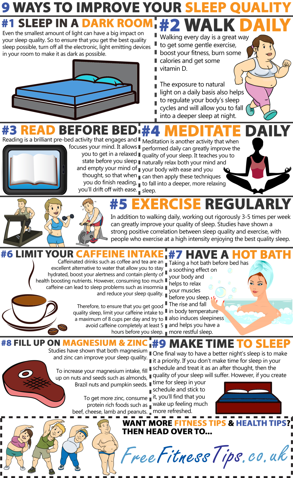 How To Get Improved Quality Sleep Infographic
