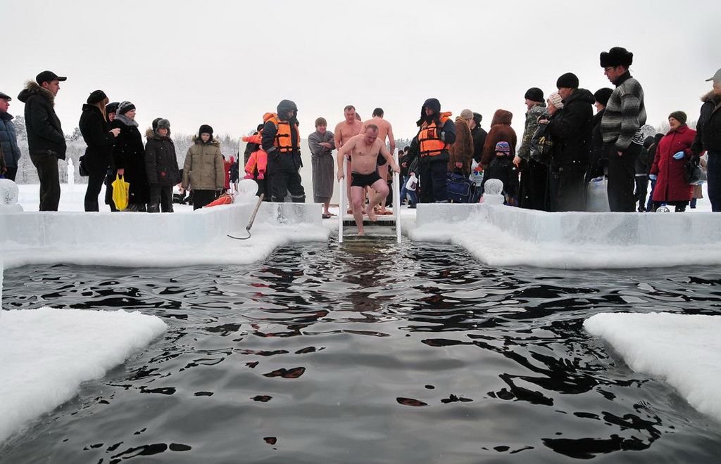 Epiphany Ice Swimming In Russia