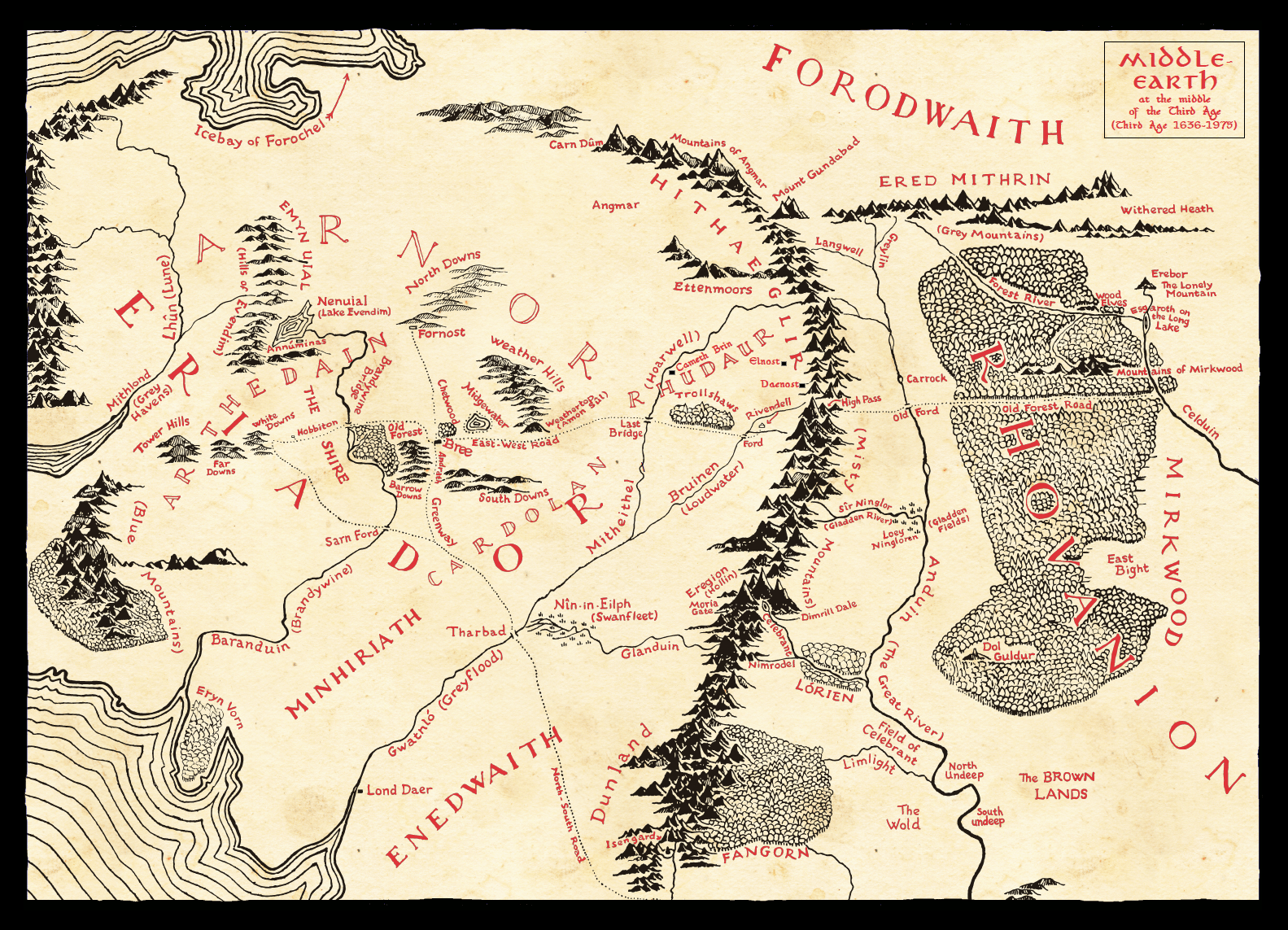 Printable Middle Earth Map