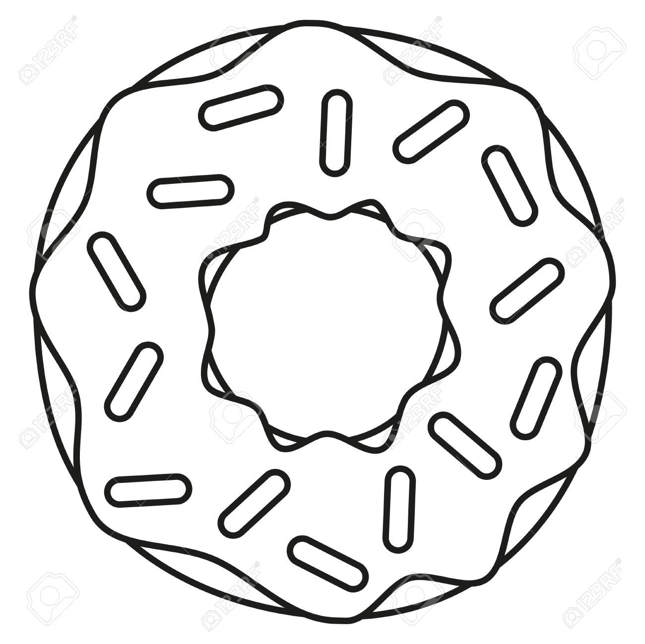 Donut Coloring Page Printable