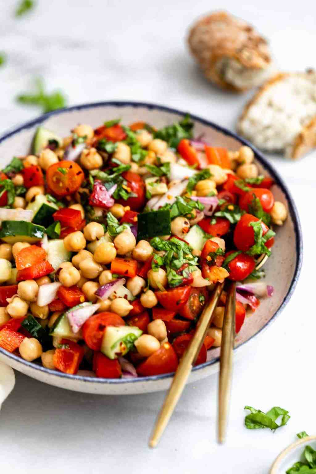 Mediterranean Chickpea Salad 15 Minute Recipe Eat With Clarity