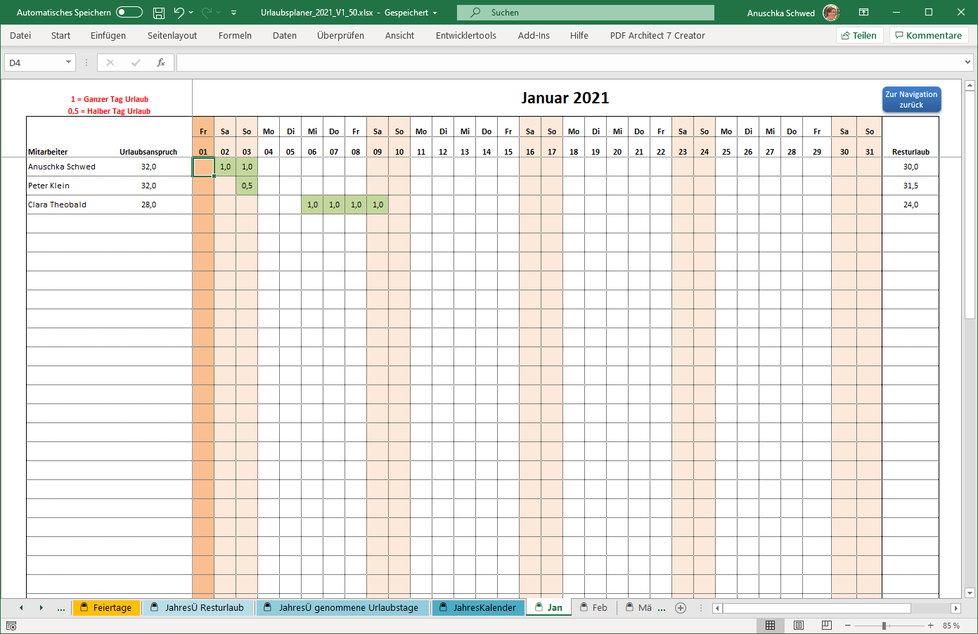 Urlaubsplan Excel Vorlage 2021 Kostenlos Excel Urlaubsplaner 2020