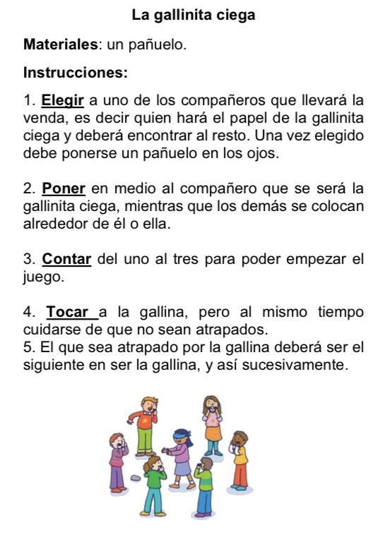 Instructivo Del Juego La Gallinita Ciega 2 Una Dos Y Tres A