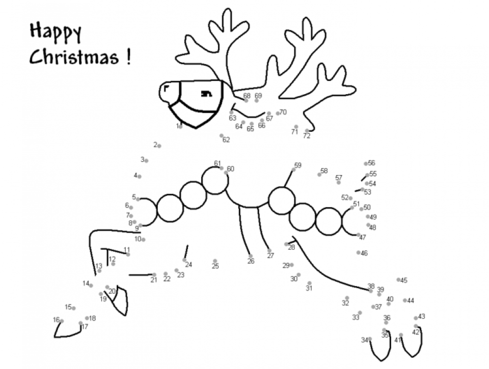 20 Free Printable Christmas Dot To Dot Coloring Pages