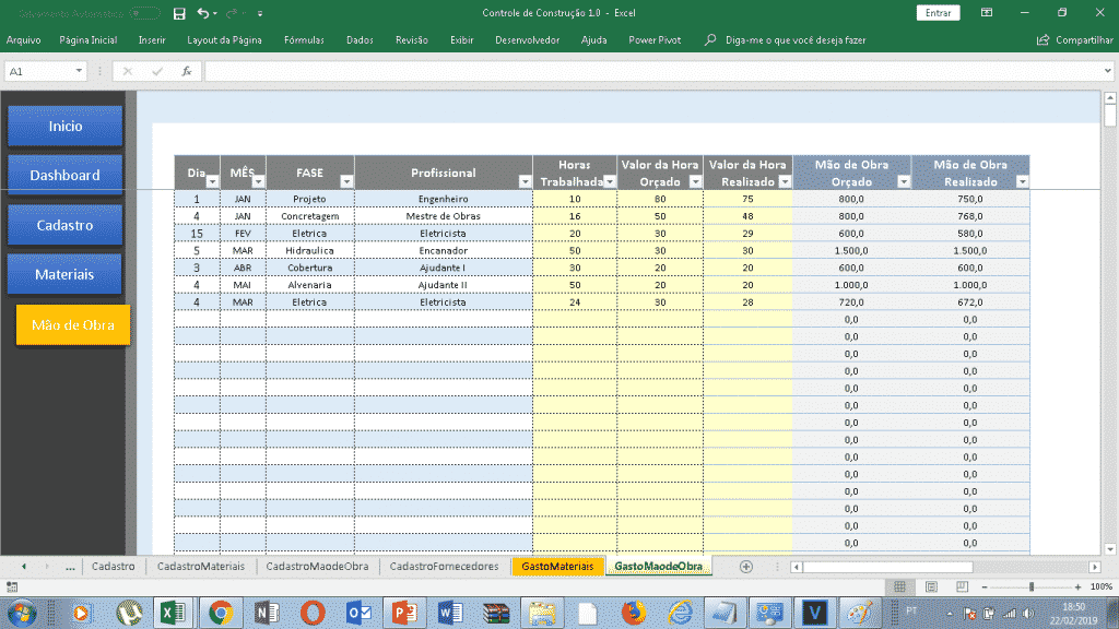 Planilha De Gerenciamento De Obra Em Excel Planilhas Prontas Hot Sex