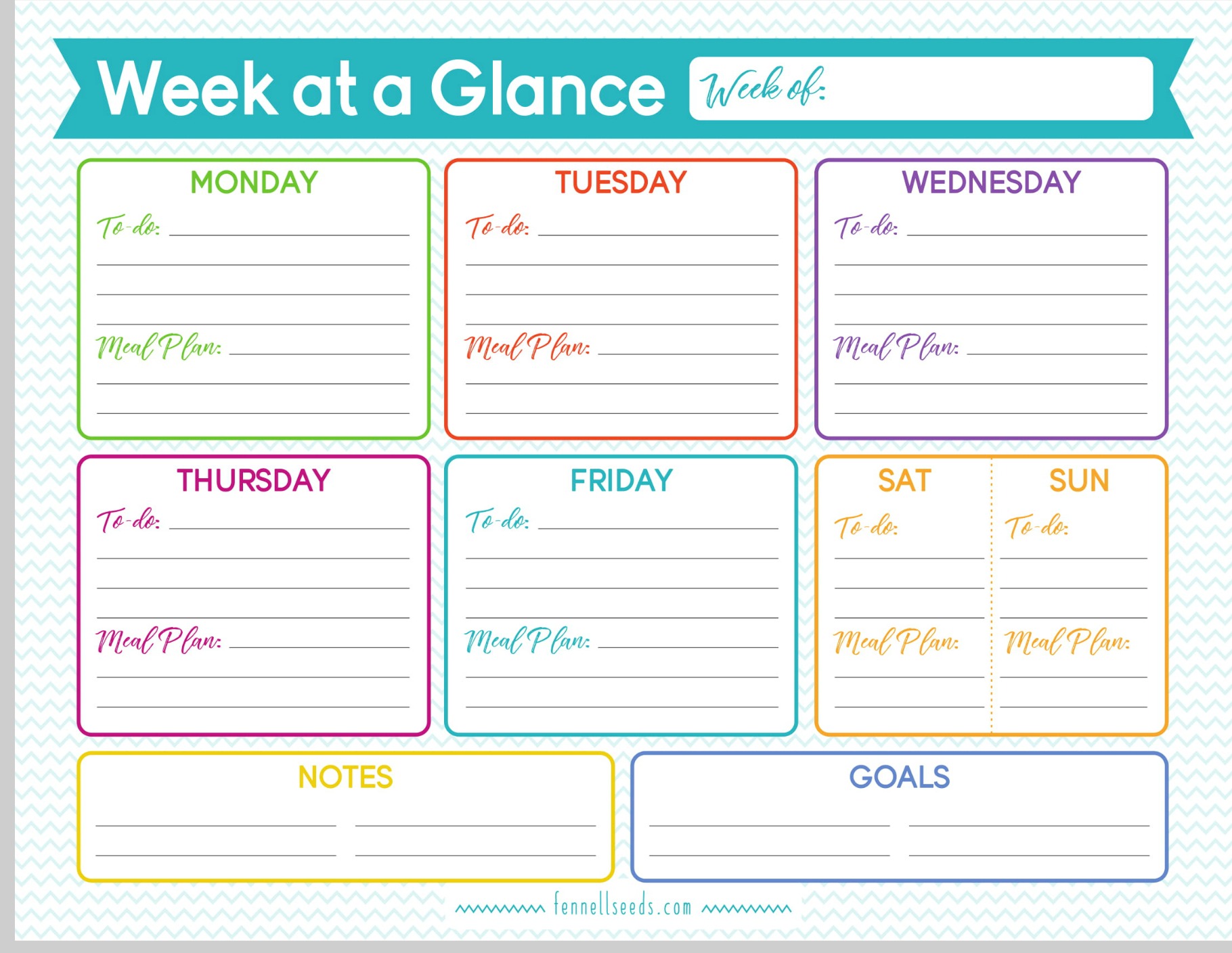 Week At A Glance Template Printable Printable Templates