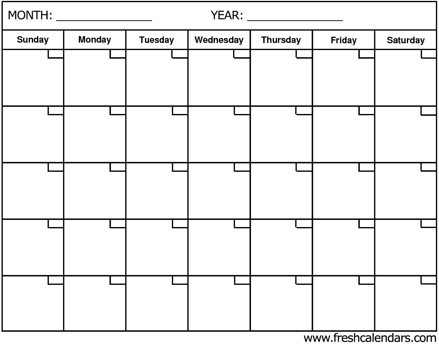 Printable Blank Calendar Grid Example Calendar Printable Blank