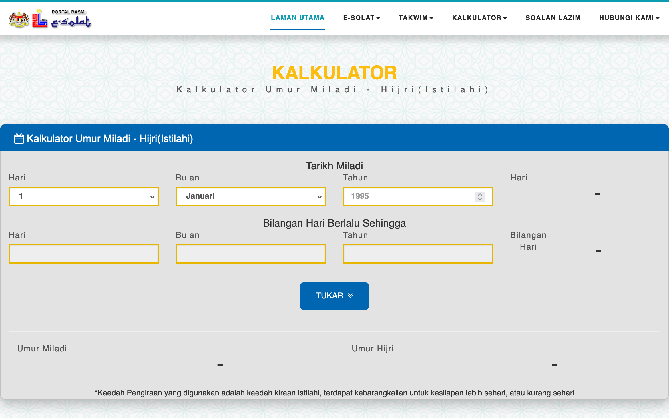 Tukar Tarikh Masihi Kepada Hijrah Kalendar Islam 2021 1442 1443 H