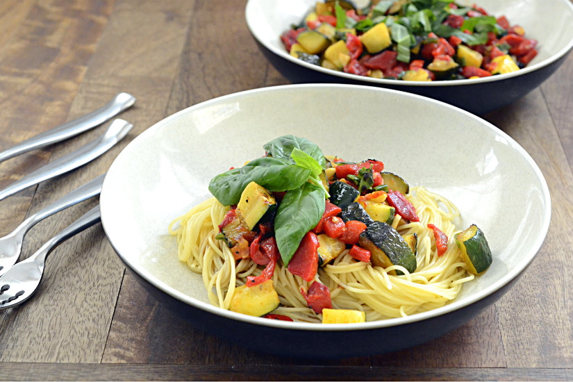 Zucchini And Roasted Red Peppers