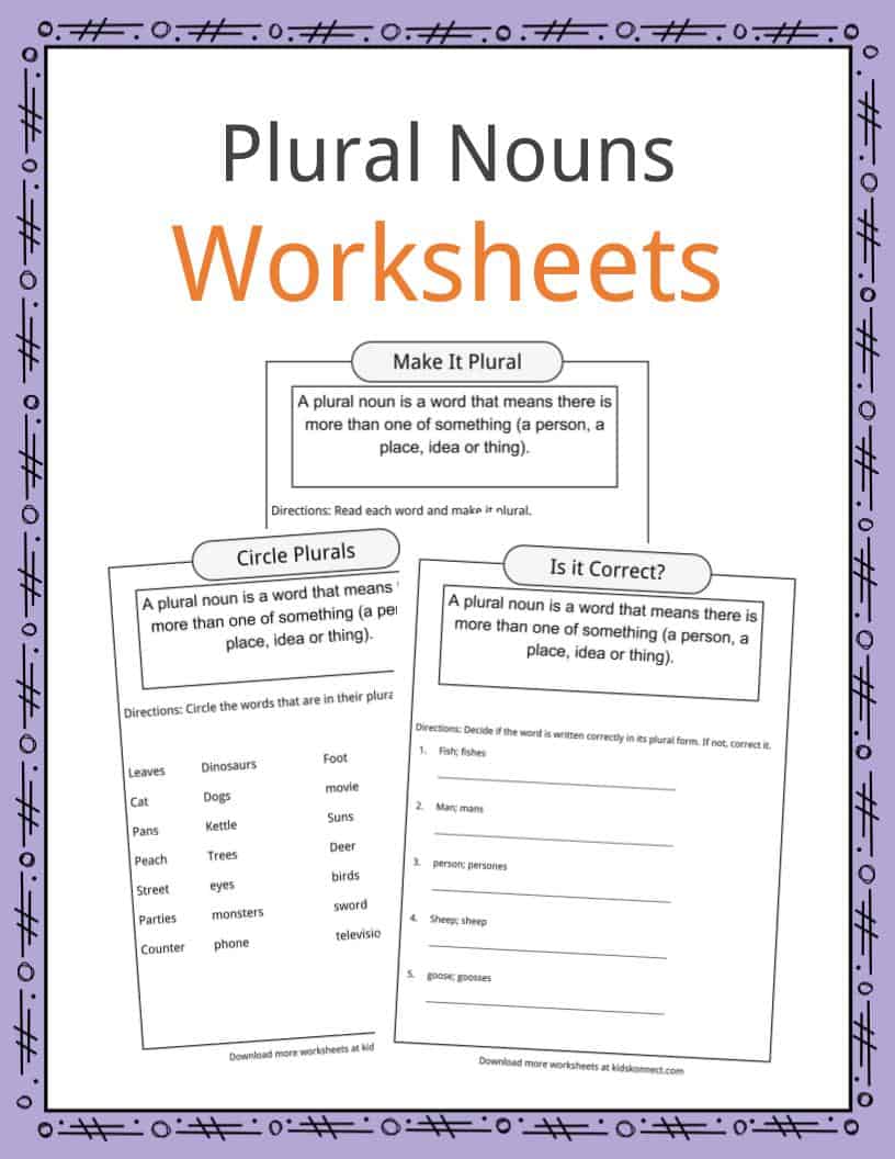 Plural Nouns Worksheets 2nd Grade Nouns Worksheets And Printouts