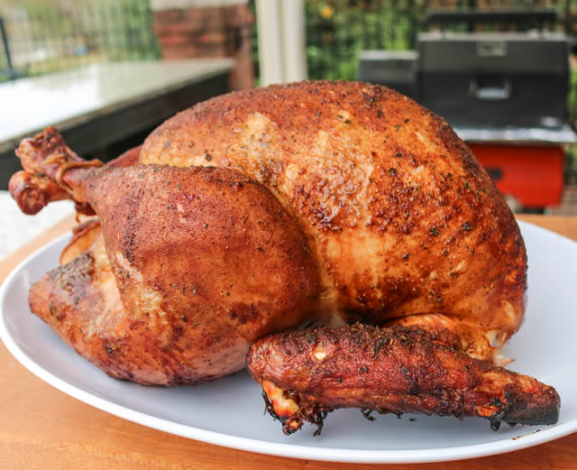 Cajun Smoked Turkey On The Grill With Cajun Seasonings