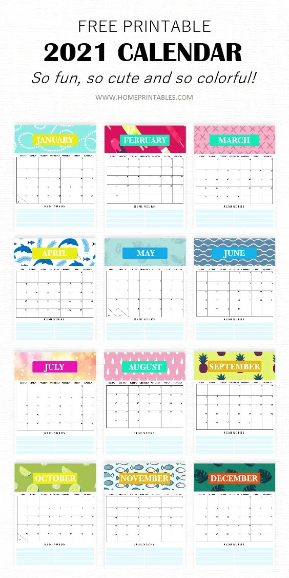 Cute 2021 Printable Blank Calendars 2021 Monthly Calendar Printable