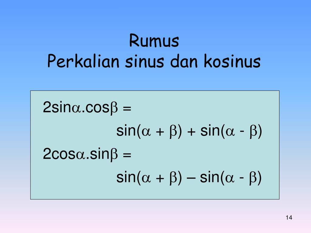 Contoh Soal Rumus Penjumlahan Dan Pengurangan Sinus Dan Cosinus Vrogue