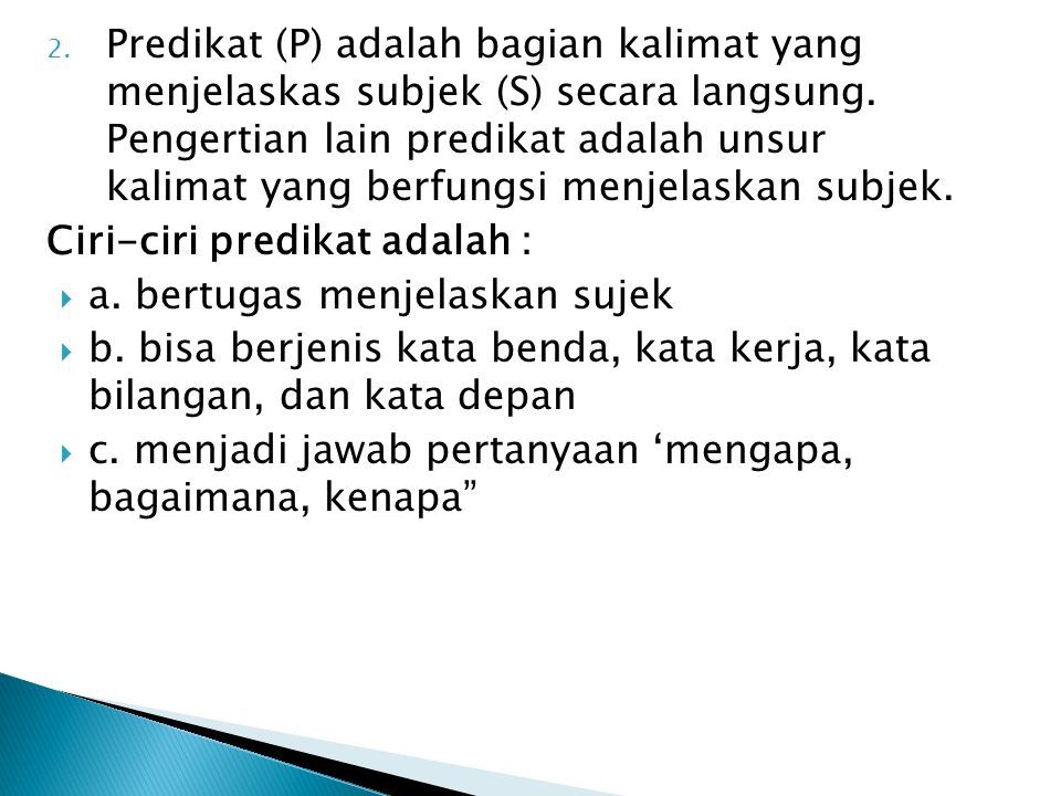 Maksud Predikat Dan Subjek Subjek Dan Predikat Pengertian Ciri Ciri