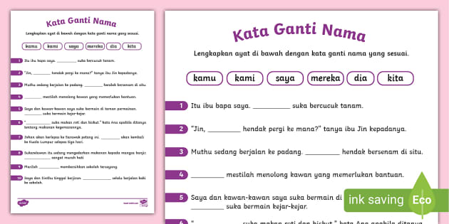 Latihan Kata Nama Latihan Kata Ganti Nama Latihan Kata Kerja Hot Sex