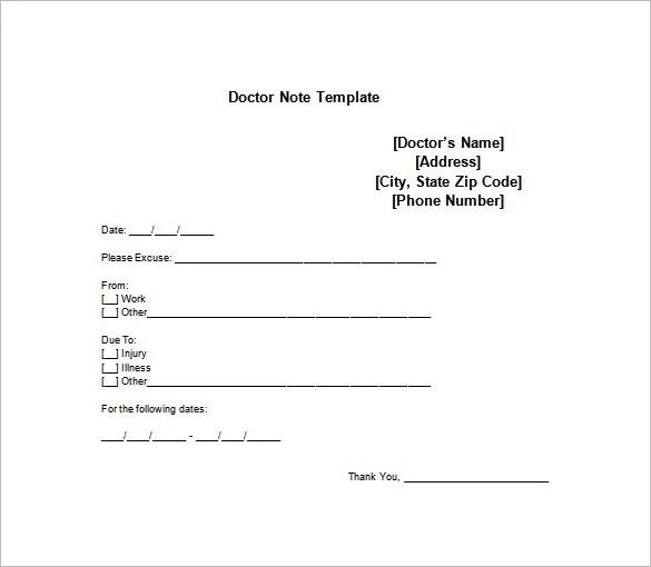 Doctors Note For Work Absence Free Download Printable Templates Lab