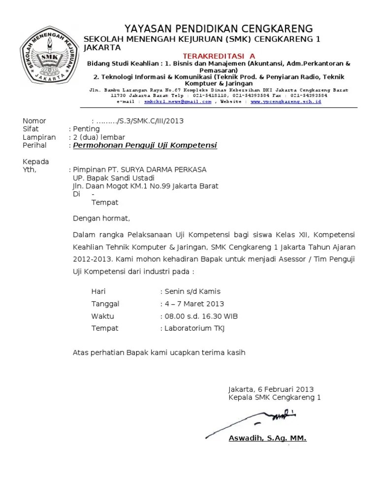 Contoh Surat Permohonan Uji Lab Air Layanan Pengujian Uptd Ppmpp