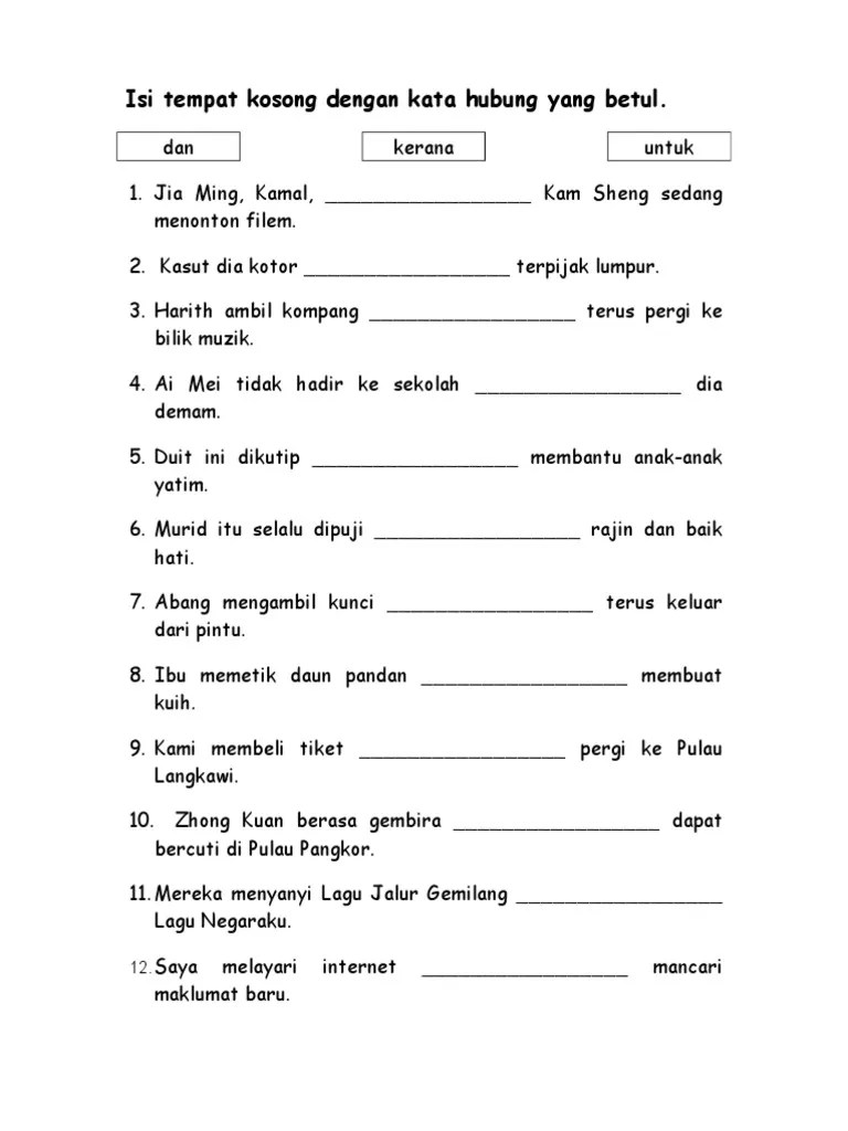 Kata Hubung Tahun 3 Worksheet Live Worksheets Porn Sex Picture