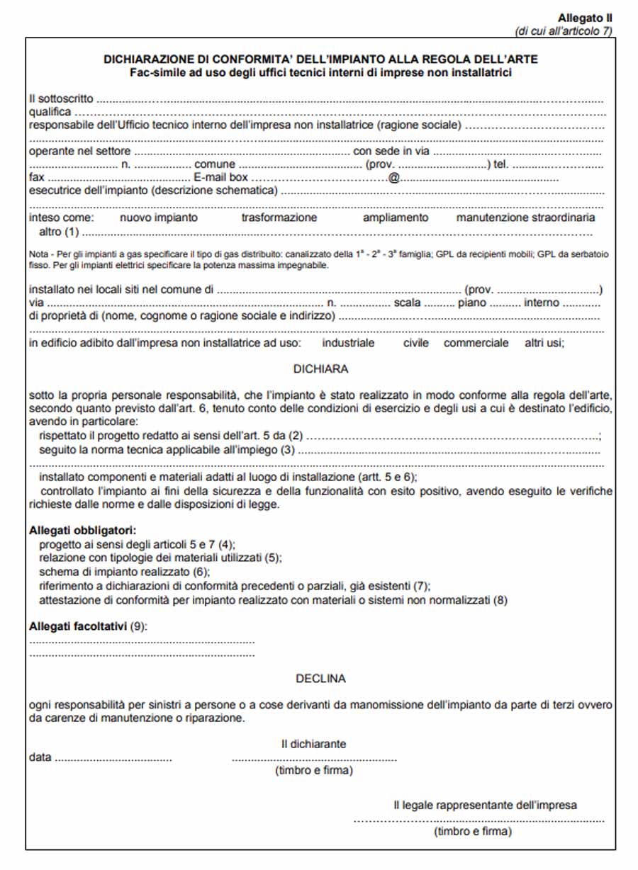 Modulo Dichiarazione Di Rispondenza Dichiarazione Di Conformita Hot