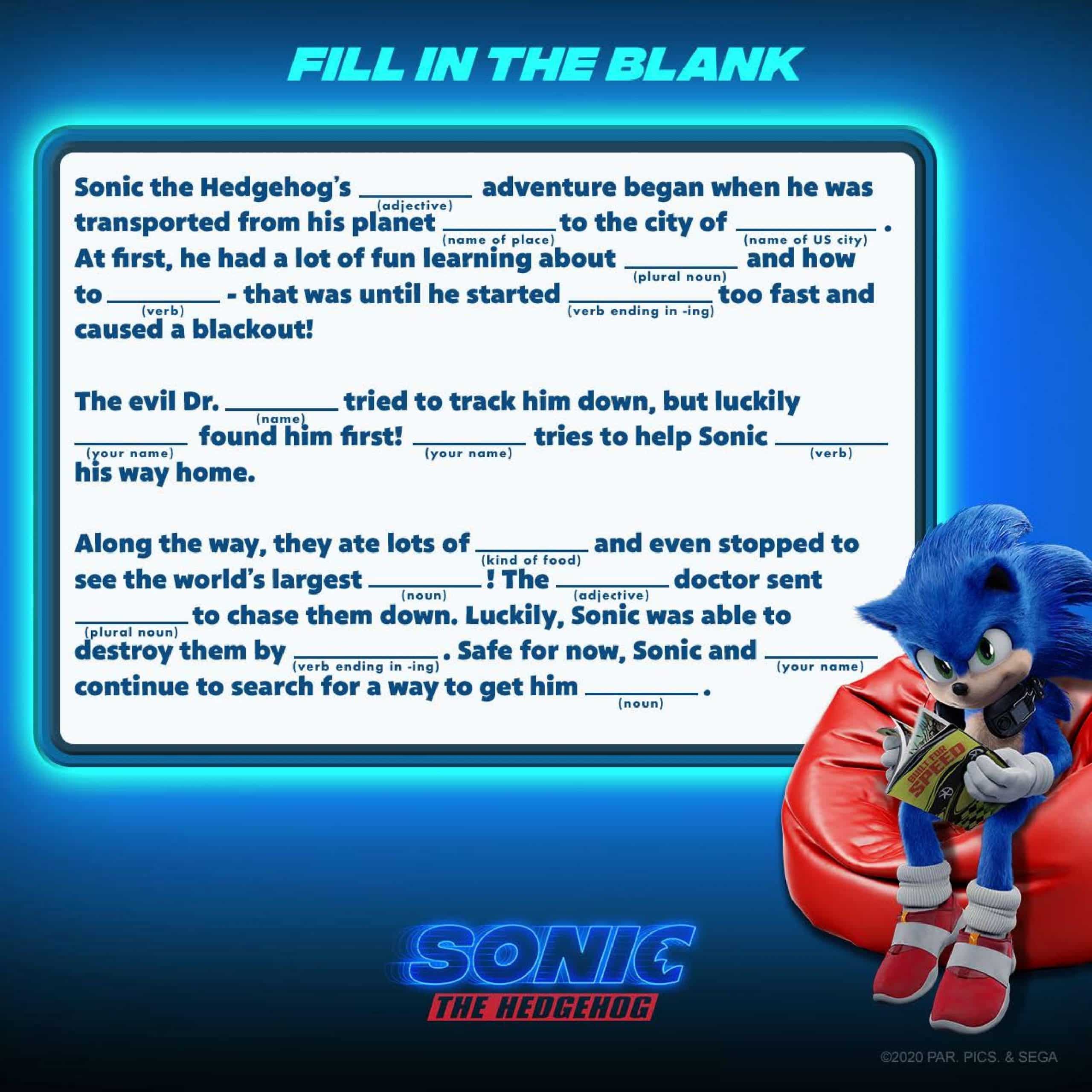 Sonic The Hedgehog Movie Printables In The Playroom