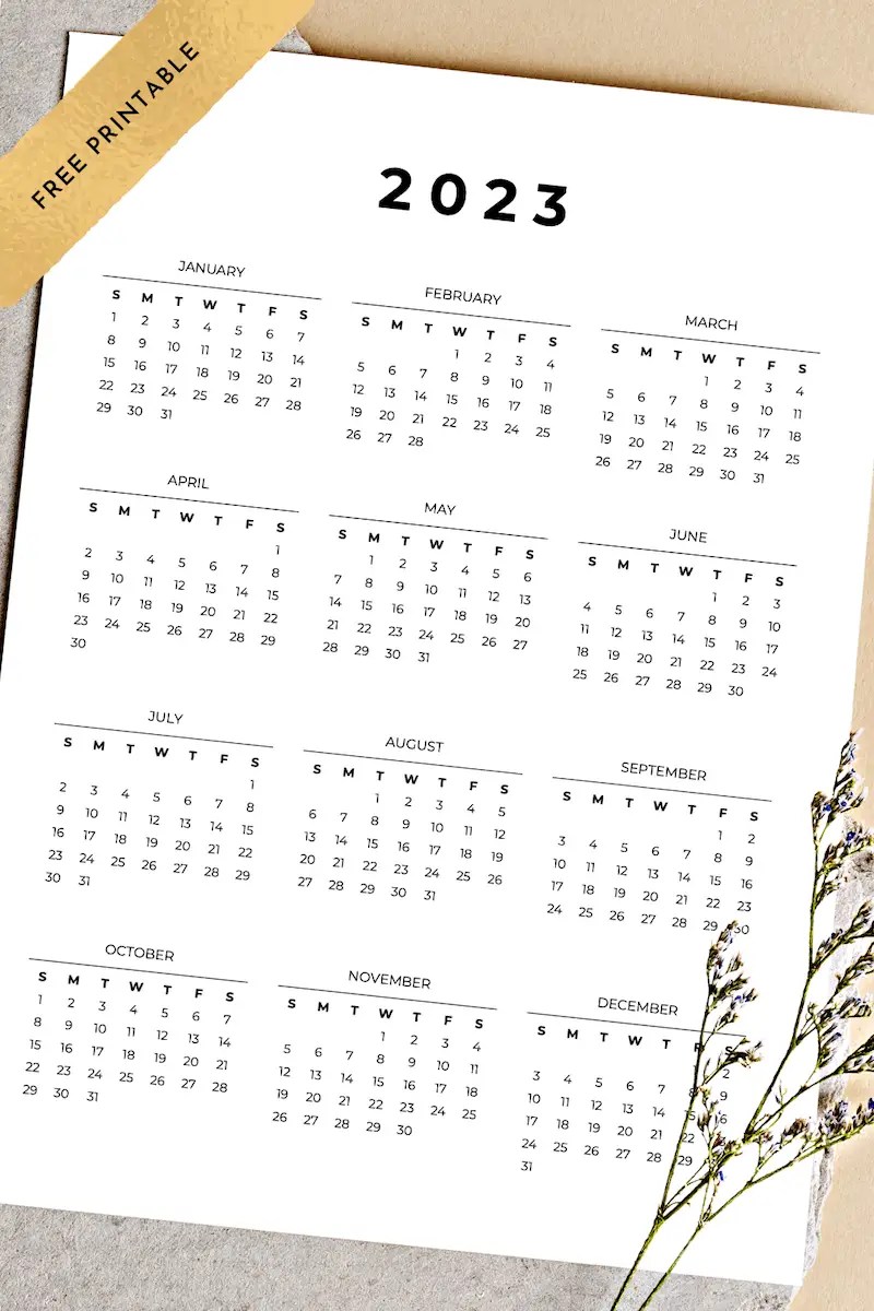 Printable 2023 Calendar Landscape Orientation Printable 2023 Calendar