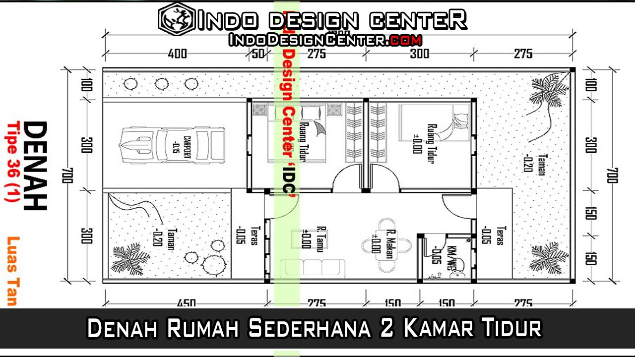 Denah Rumah Sederhana 2 Kamar Tidur Pusat Kursus Desain Autocad Terbaik