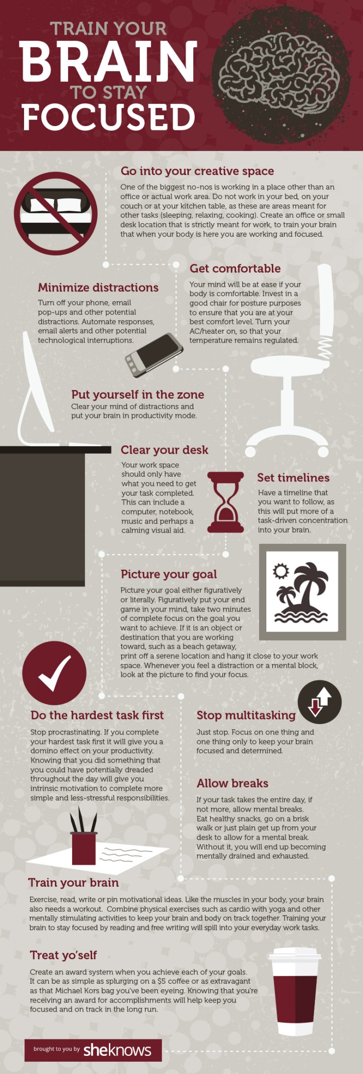 Train Your Brain To Stay Focus Infographic Facts