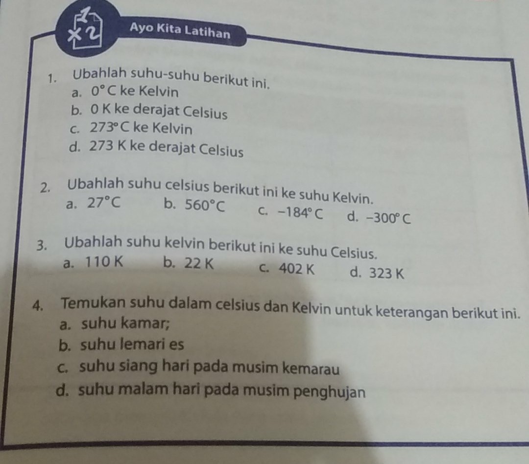 Temukan Suhu Dalam Celcius Dan Kelvin Untuk Keterangan Berikut Ini Ujian