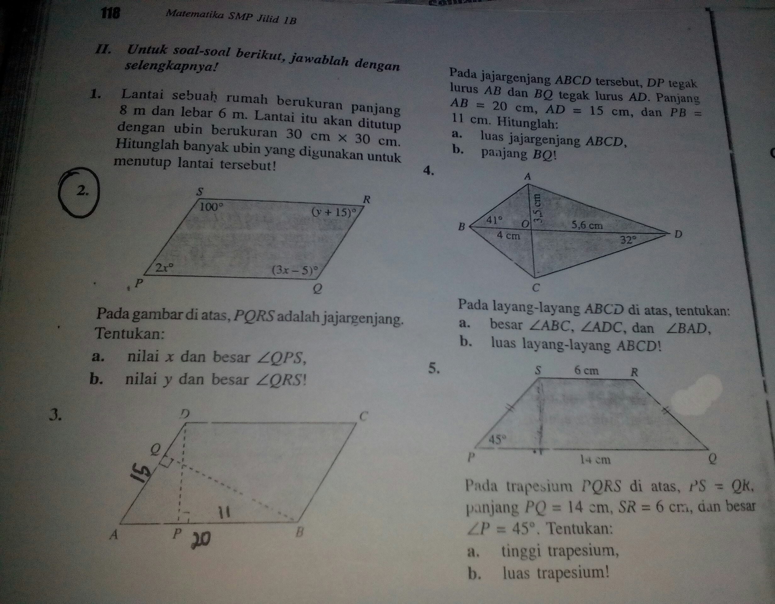 Soal Matematika Smp Kelas 7 Materi Segiempat Dan Segitiga Contoh Soal