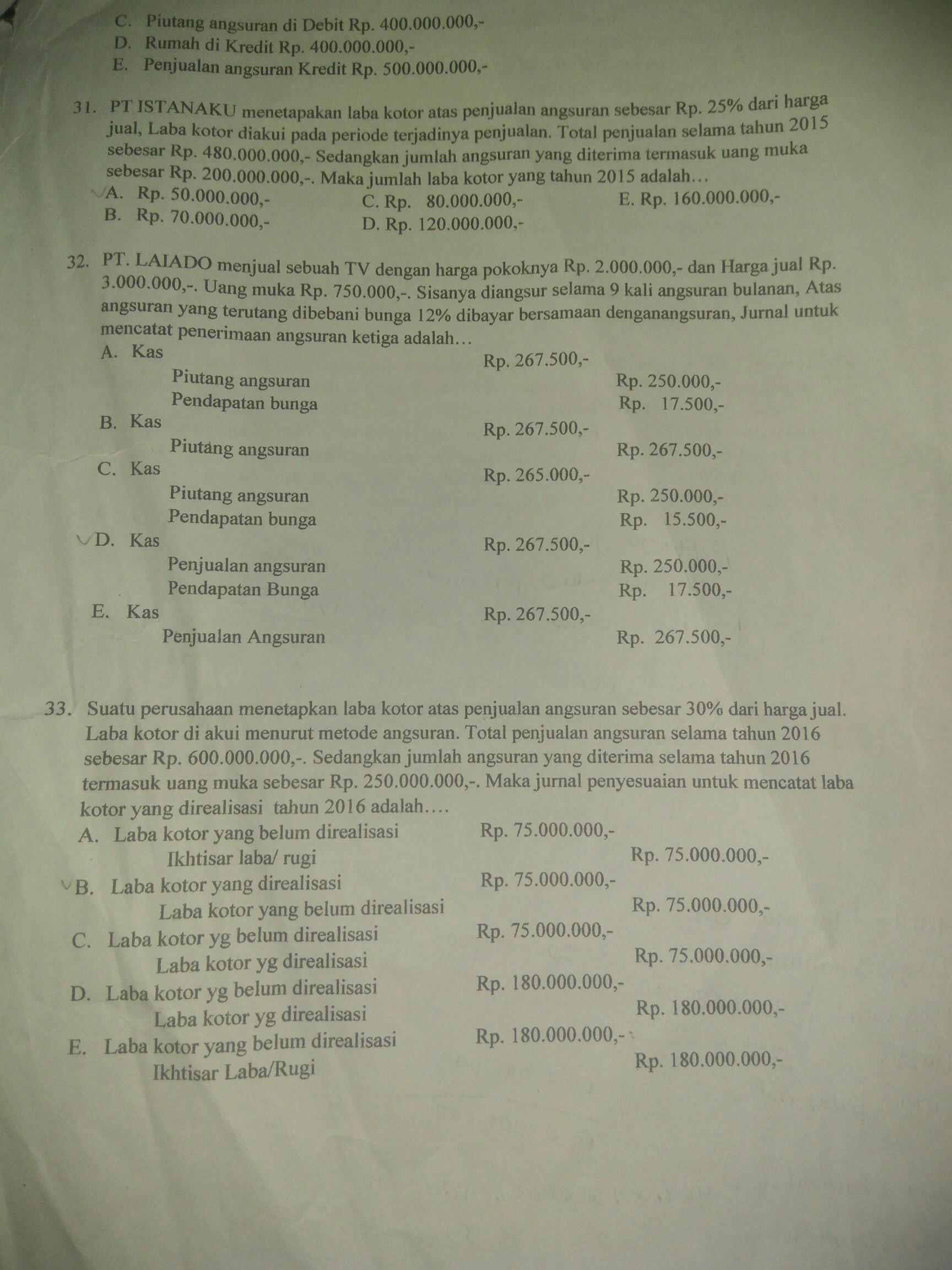 Contoh Soal Pilihan Ganda Akuntansi Perusahaan Manufaktur Dan