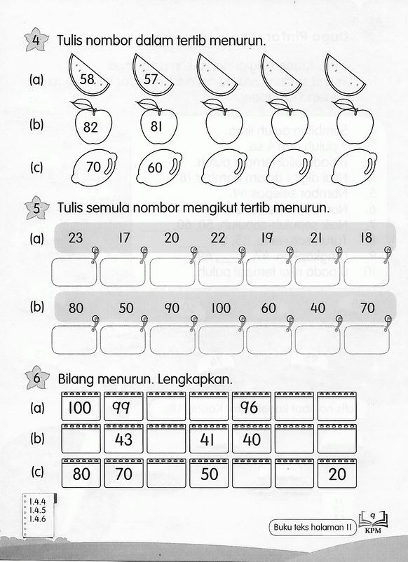 Lembaran Kerja Matematik Tahun 1 Nombor Hingga 100 To