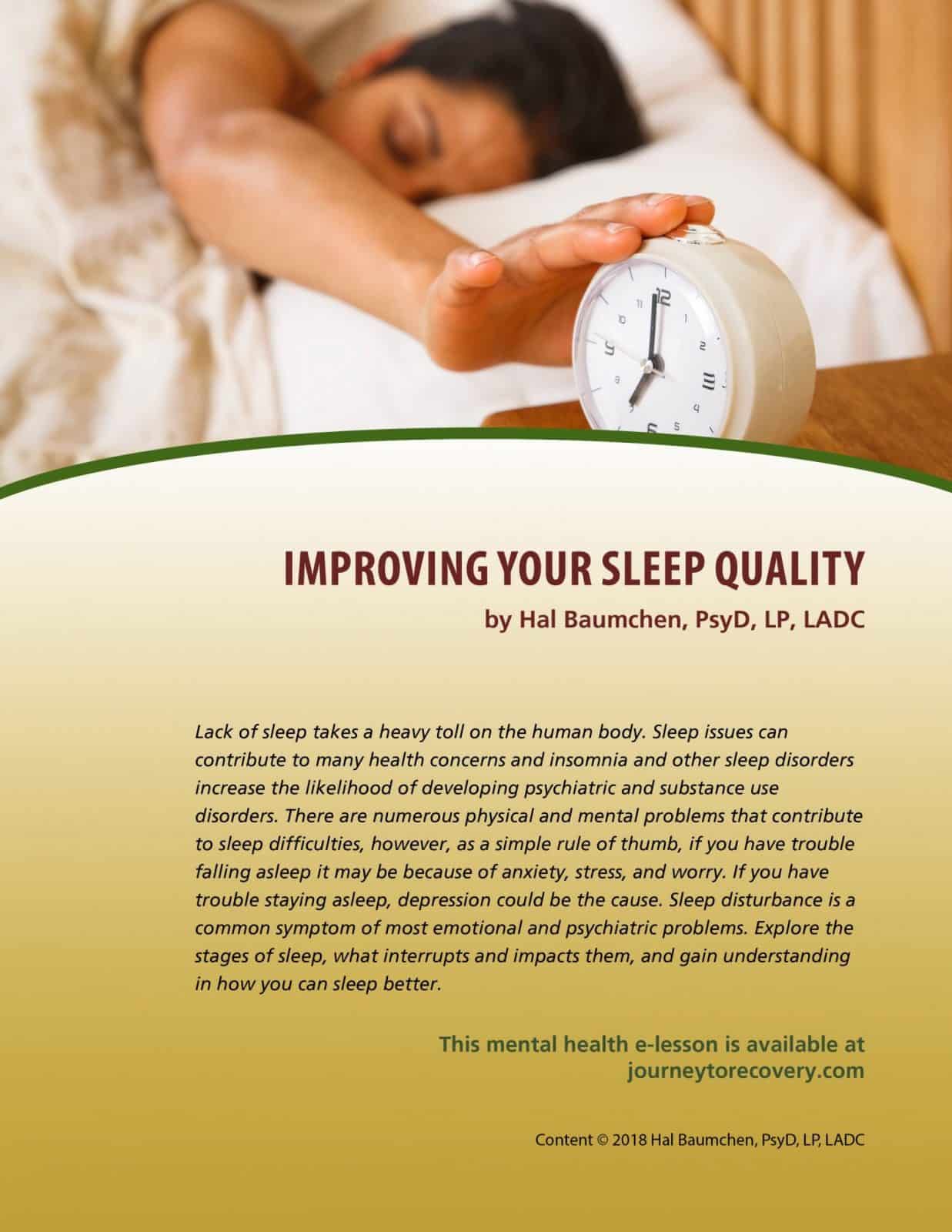 Improving Your Sleep Quality Mh Lesson Journey To Recovery