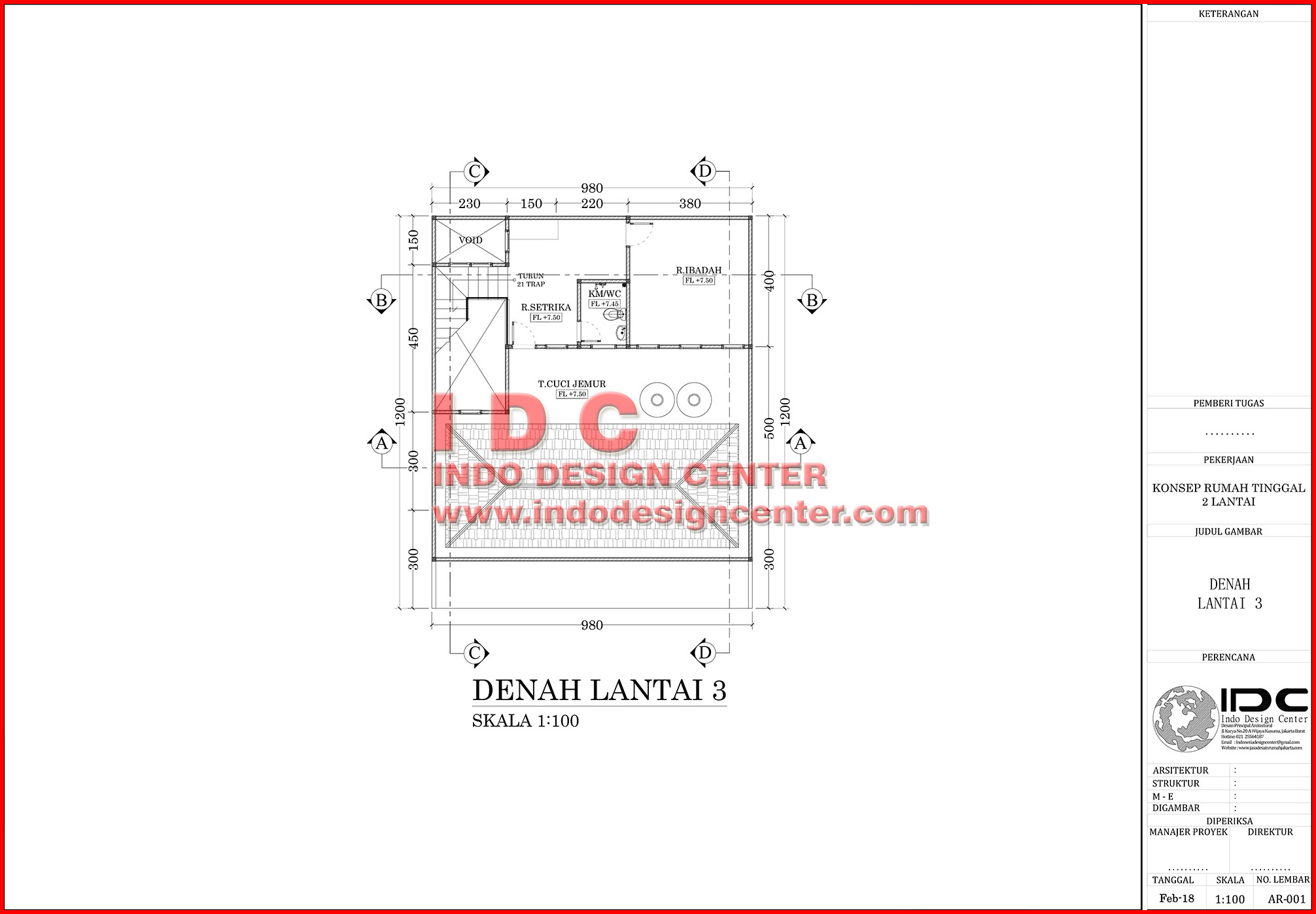 Gambar Kerja Rumah Minimalis 2 Lantai Lengkap Halaman