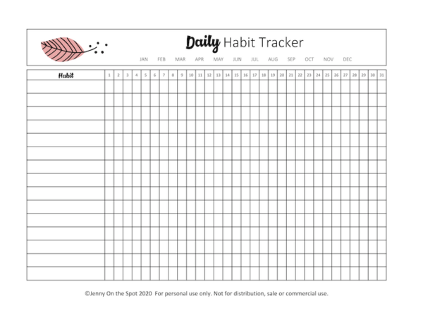 Free Printable Habit Tracker Jenny On The Spot Lifestyle