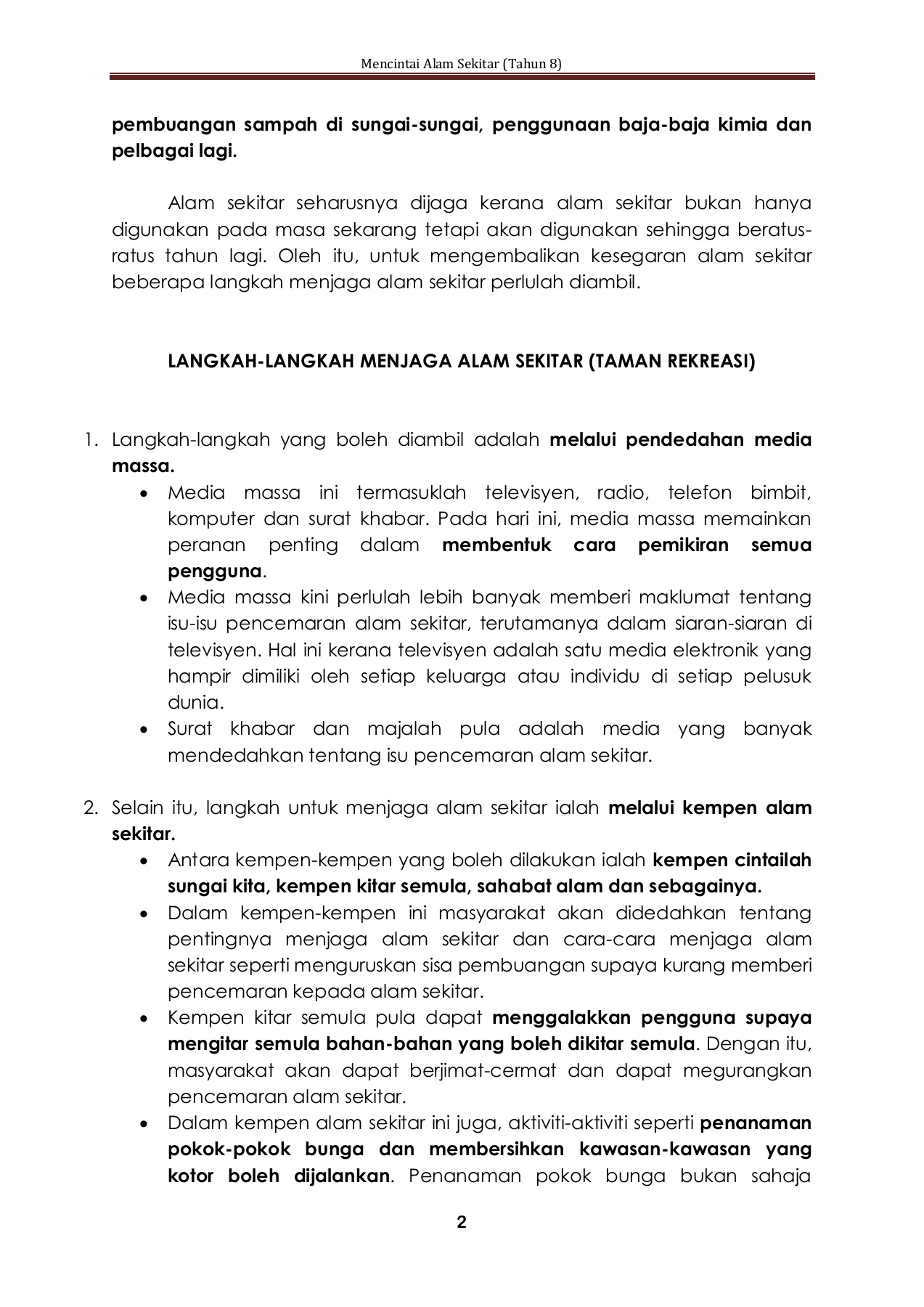 Karangan Tentang Cara Cara Menjaga Alam Sekitar Karangan Syarahan