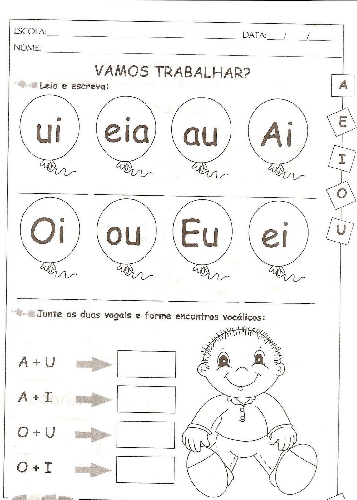 Atividade De Encontros Vocálicos Edulearn