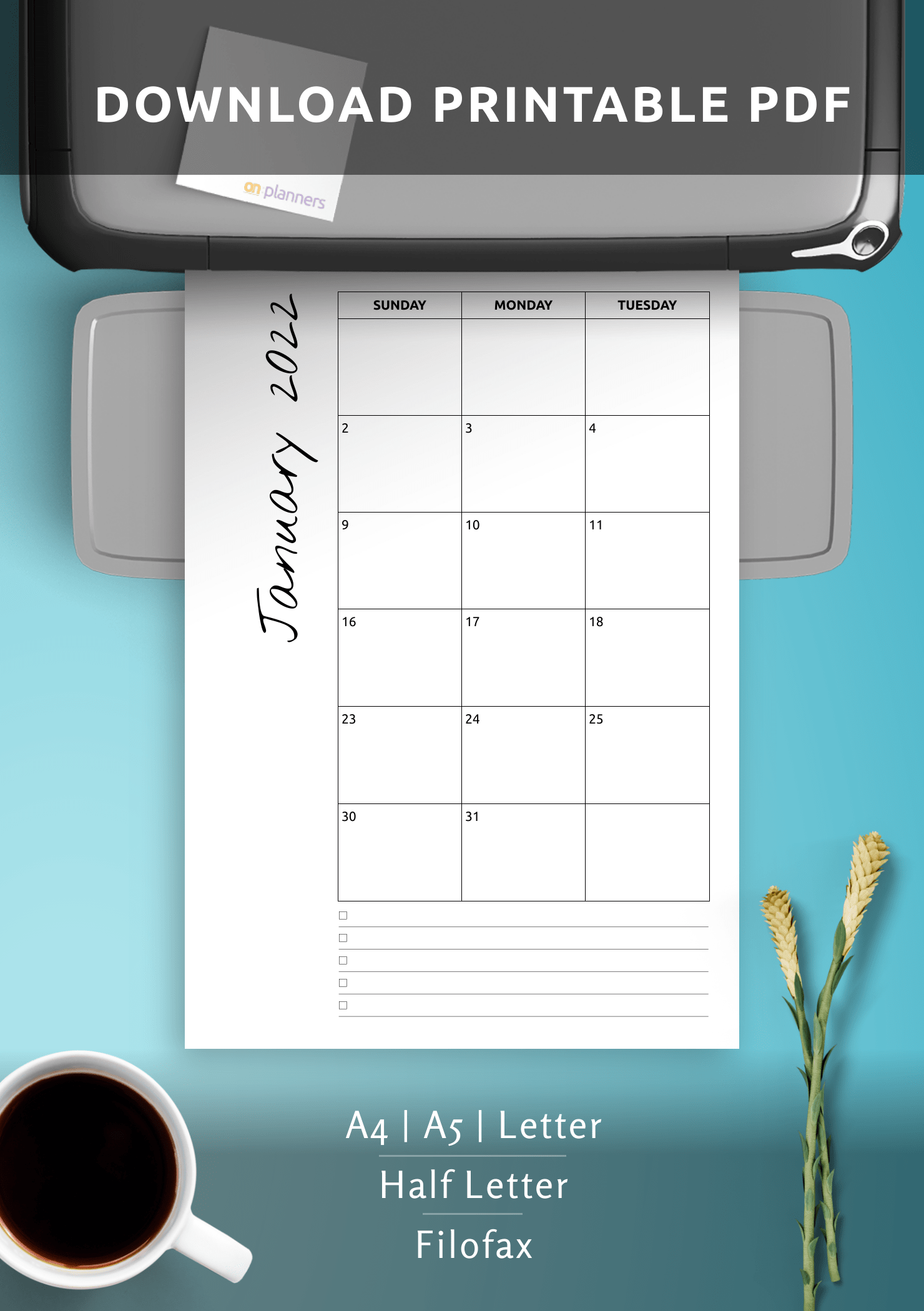 Printable Blank Monthly Calendar With Notes Blank Cal